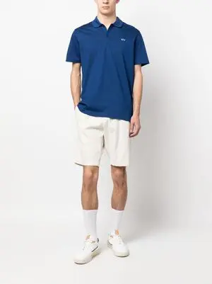 Paul & Shark Logo-patch Organic-cotton Polo Shirt - Blue