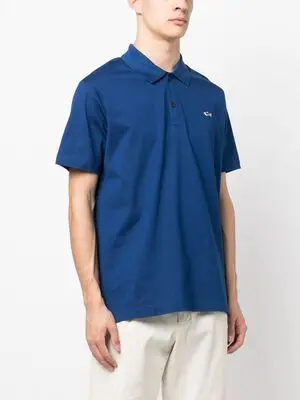 Paul & Shark Logo-patch Organic-cotton Polo Shirt - Blue