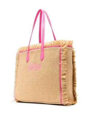 MC2 SAINT BARTH Vanity Logo-embroidered Woven Tote Bag