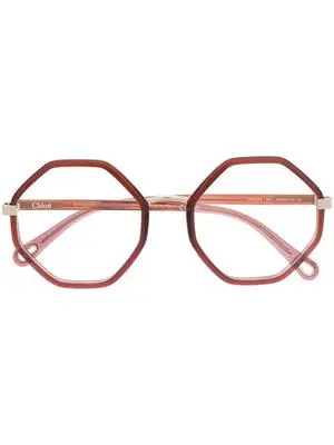 Chloé Hexagonal Frame Glasses - Brown