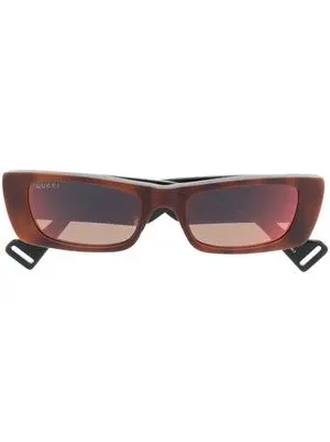 Gucci Rectangular Frame Sunglasses - Brown
