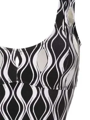 AMIR SLAMA Wave-print Swimsuit