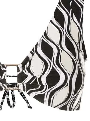 AMIR SLAMA Wave-print Bikini Set
