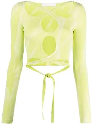 DION LEE Cut-out Long-sleeve Top - Green