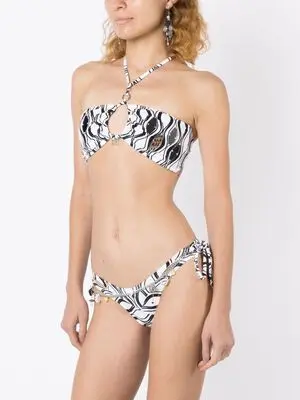 AMIR SLAMA Wave-print Bikini Set