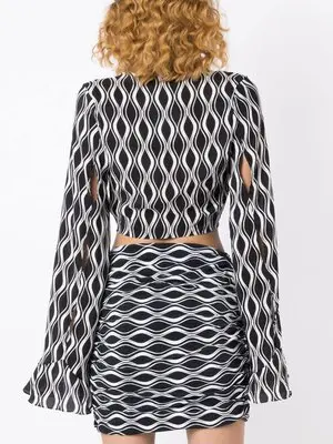 AMIR SLAMA Wave-print Blouse
