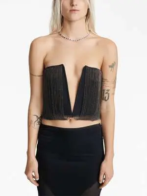 DION LEE Beaded Plunge Tank Top