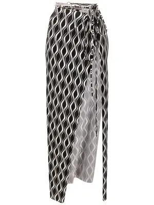 AMIR SLAMA Wave-print Maxi Skirt