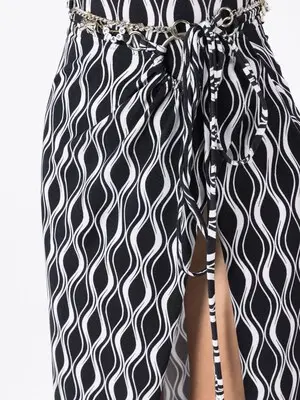 AMIR SLAMA Wave-print Maxi Skirt