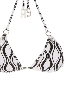 AMIR SLAMA Wave-print Bikini Set - White