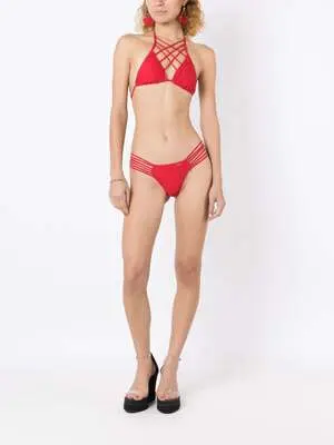 AMIR SLAMA Lattice-strap Bikini Set - Red