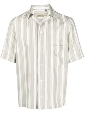 Corneliani Stripe-print Short-sleeved Shirt - Green