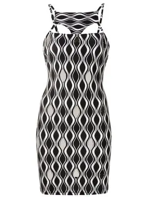 AMIR SLAMA Wave-print Bodycon Mini Dress