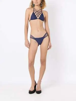 AMIR SLAMA Lattice-strap Bikini Set - Blue