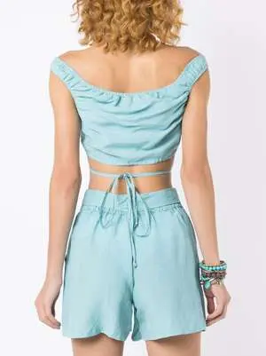 AMIR SLAMA Off-shoulder Cropped Blouse
