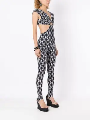 AMIR SLAMA Cut-out Wave-print Jumpsuit