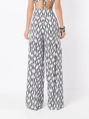 AMIR SLAMA Wave-print Palazzo Trousers