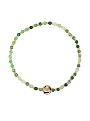 Luis Morais 14kt Yellow Gold Beaded Bracelet - Green