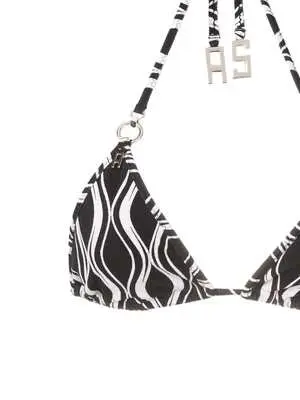 AMIR SLAMA Wave-print Bikini Set - Black