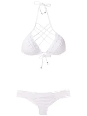 AMIR SLAMA Lattice-strap Bikini Set - White
