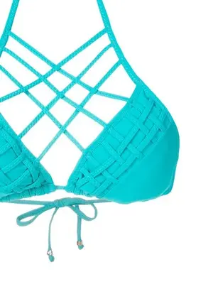 AMIR SLAMA Lattice-strap Bikini Set - Blue