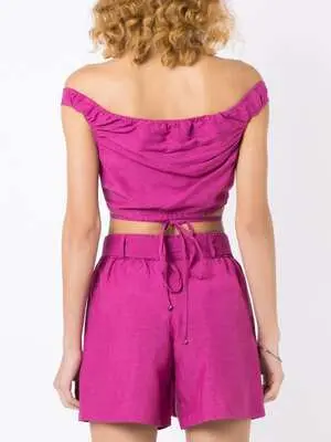 AMIR SLAMA Off-shoulder Cropped Blouse
