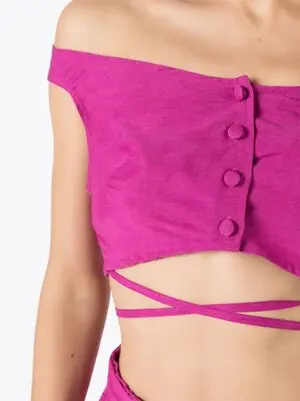 AMIR SLAMA Off-shoulder Cropped Blouse