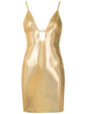 AMIR SLAMA Fitted Metallic Mini Dress
