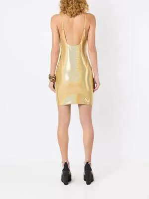 AMIR SLAMA Fitted Metallic Mini Dress