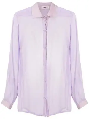 AMIR SLAMA Sheer Crinkled Silk Shirt