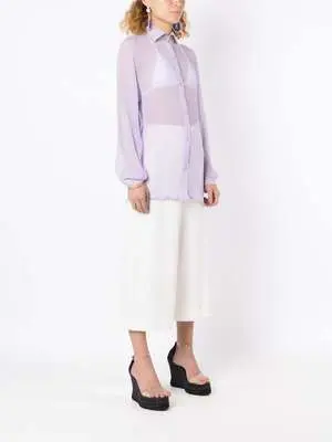 AMIR SLAMA Sheer Crinkled Silk Shirt