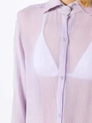 AMIR SLAMA Sheer Crinkled Silk Shirt