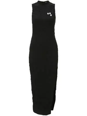 JW Anderson Keyboard Crinkled-finish Dress - Black