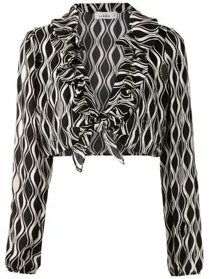 AMIR SLAMA Wave-print Blouse