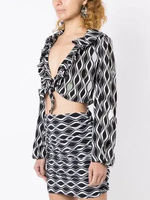 AMIR SLAMA Wave-print Blouse