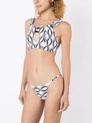AMIR SLAMA Wave-print Bikini Set