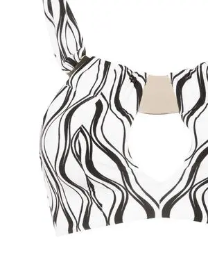 AMIR SLAMA Wave-print Bikini Set