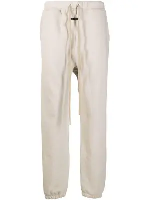 Fear Of God Logo-patch Cotton Track Pants - Neutrals