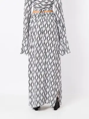 AMIR SLAMA Wave-print Maxi Skirt