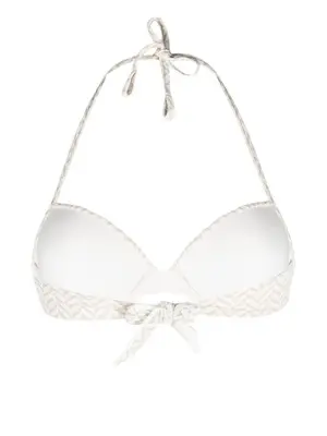 TWINSET Herringbone-pattern Bikini Top - White