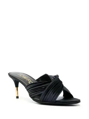 TOM FORD 75mm Knot-detail Pleated Sandals - Blue