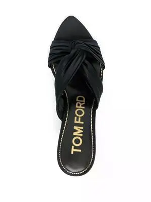 TOM FORD 75mm Knot-detail Pleated Sandals - Blue