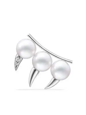 TASAKI 18kt White Gold Danger Fang Pearl Earring - Silver