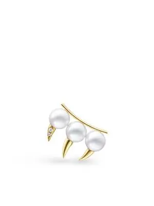 TASAKI 18kt Yellow Danger Fang Pearl Earring - Gold