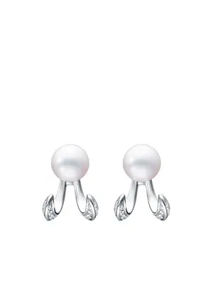 TASAKI 18kt White Gold Danger Fang Pearl Earrings - Silver