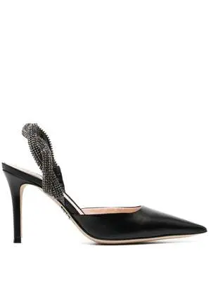 Rodo 95mm Crystal-embellished Leather Pumps