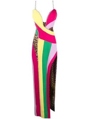 Philipp Plein Patchwork Long Dress - Pink