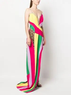 Philipp Plein Patchwork Long Dress
