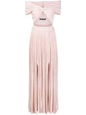 ANTONINO VALENTI Plissé-effect Knit Dress With Cut-outs - Pink