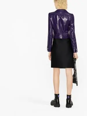 COURREGES Vinyl Appliqué-logo Jacket - Purple